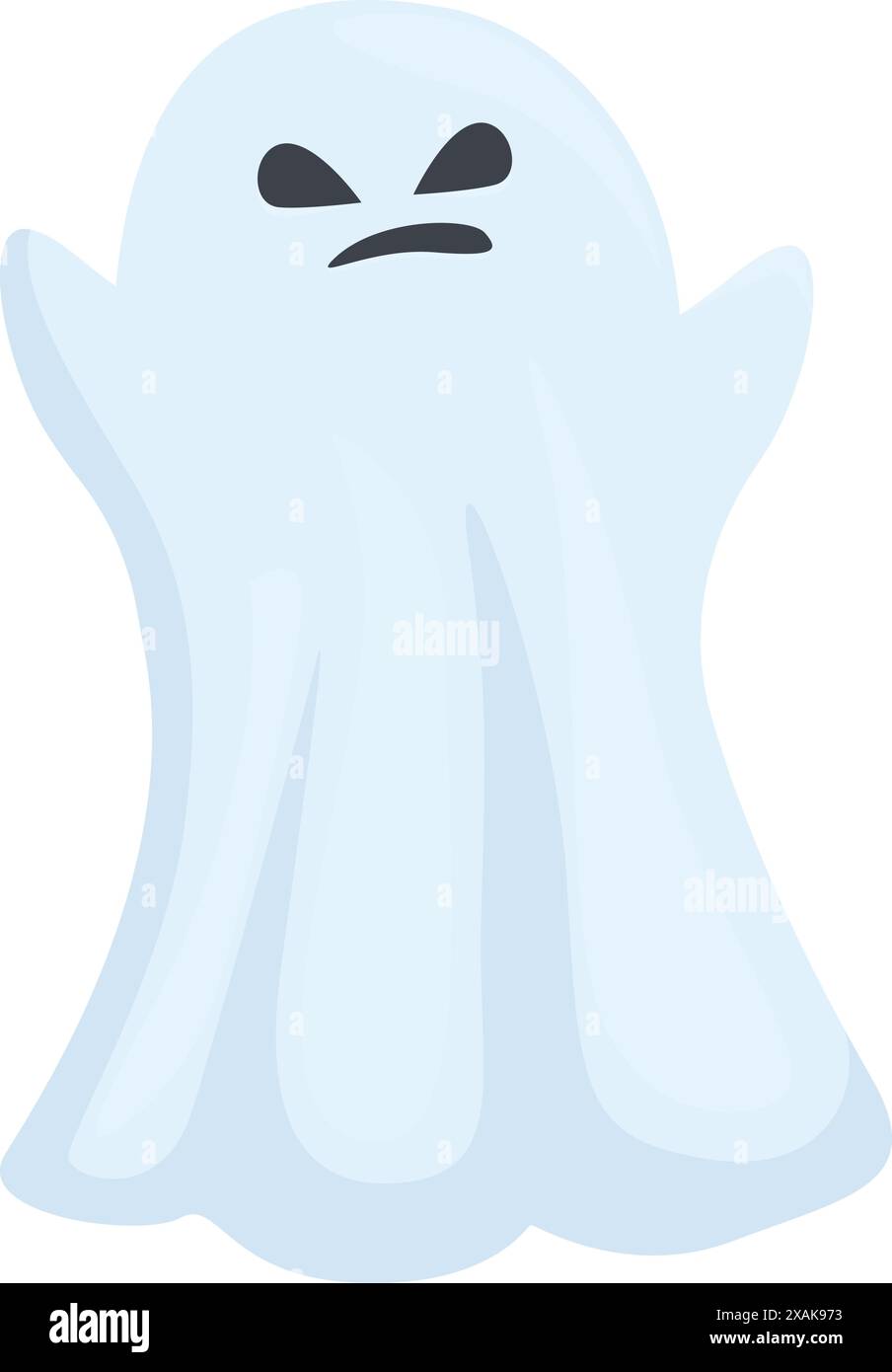 Simple cartoon illustration of an irritated ghost, perfect for ...