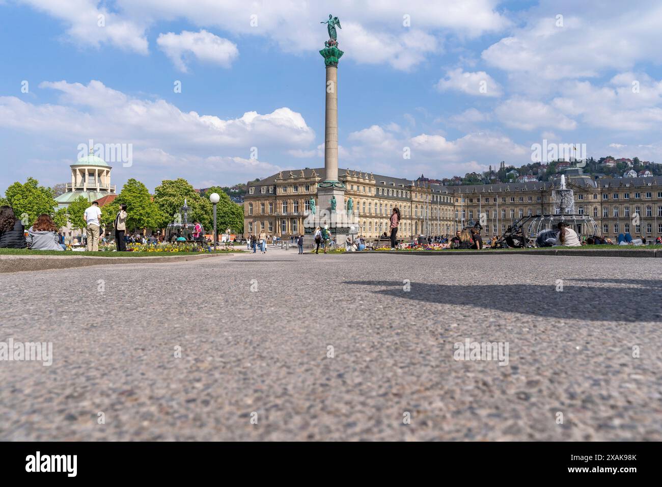 Europe, Germany, Baden-Württemberg, Stuttgart, Schlossplatz, View of ...