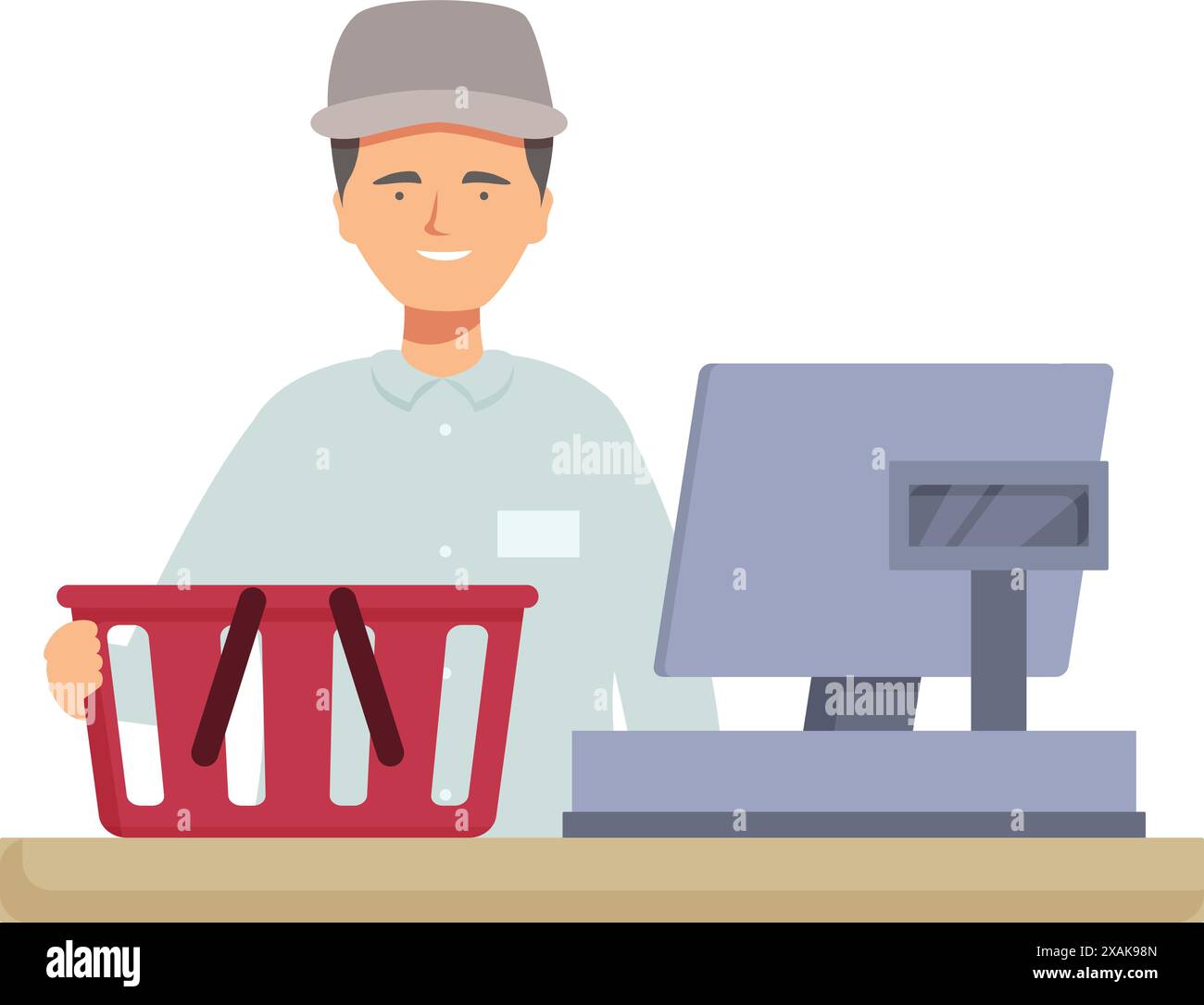 Cashier supermarket groceries scan Cut Out Stock Images & Pictures - Alamy