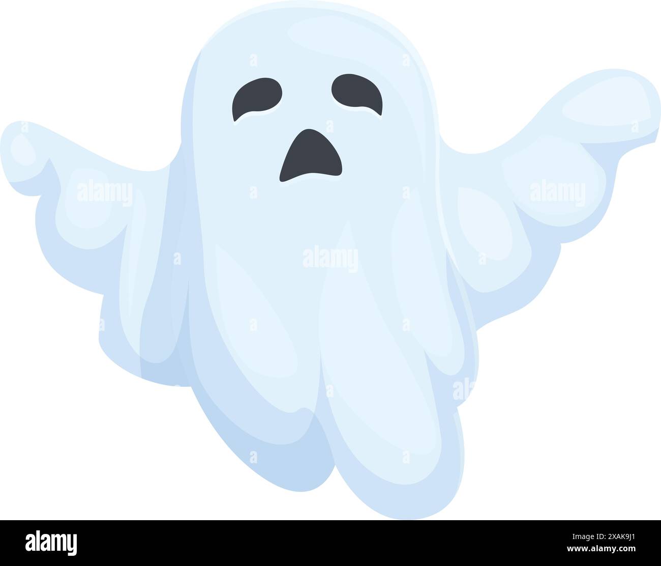 Cartoon ghost is floating in the air, looking spooky and playful for ...