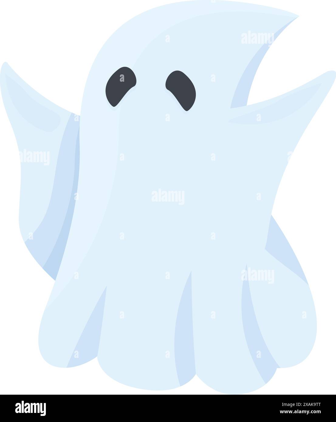 Cartoon ghost floating with its arms raised, embodying the spirit of ...