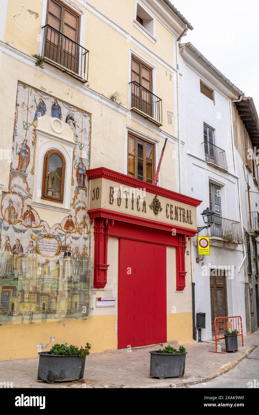 Europe, Spain, Province of Valencia, Xativa, Artistic facade of the ...