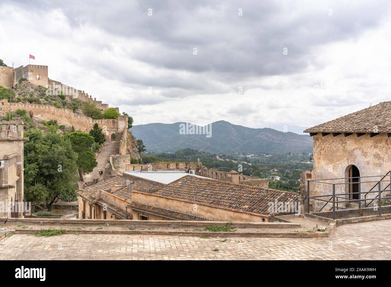 Europe, Spain, Province of Valencia, Xativa, Historic Castle Castillo ...