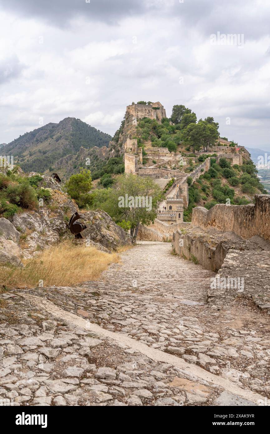 Europe, Spain, Province of Valencia, Xativa, Historic Castle Castillo ...