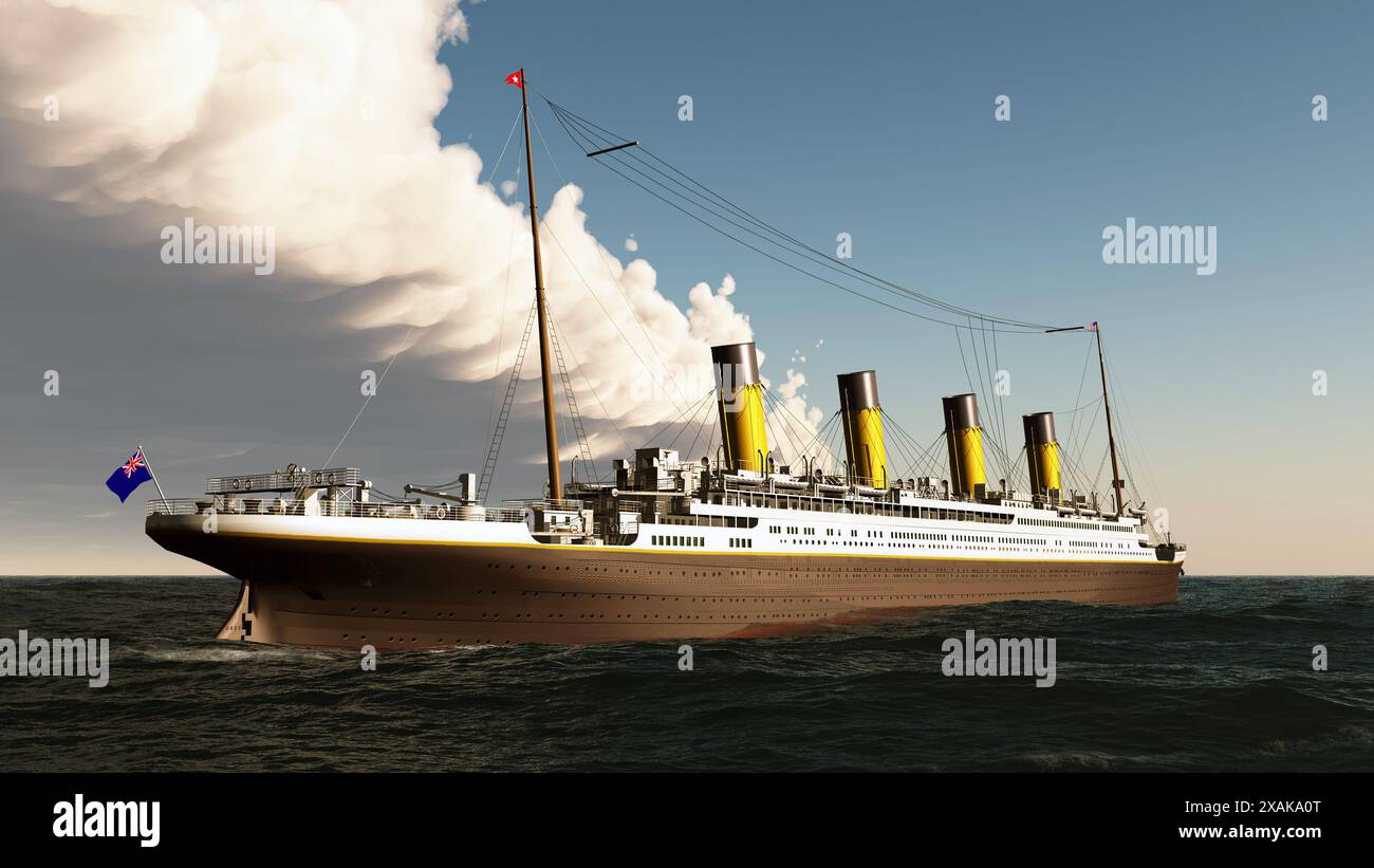 Historic passenger ship RMS Titanic on the high seas Stock Photo - Alamy