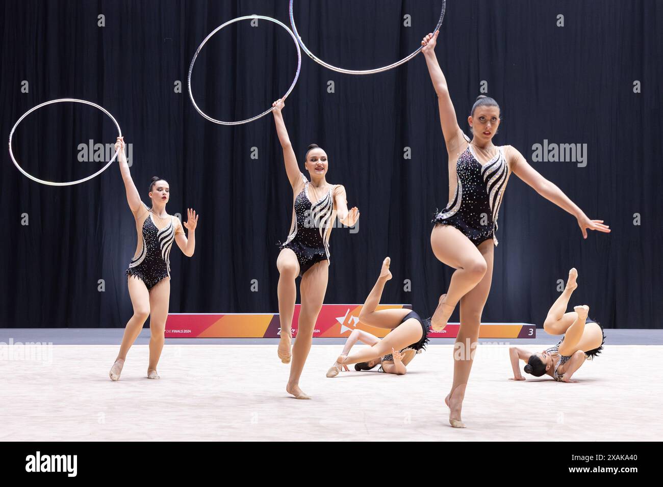 06 June 2024, Hesse, Frankfurt/Main: Gymnastics, rhythmic gymnastics ...