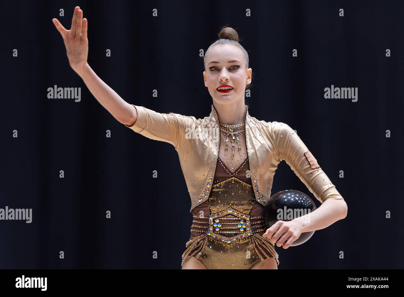 06 June 2024, Hesse, Frankfurt/Main: Gymnastics, rhythmic gymnastics ...