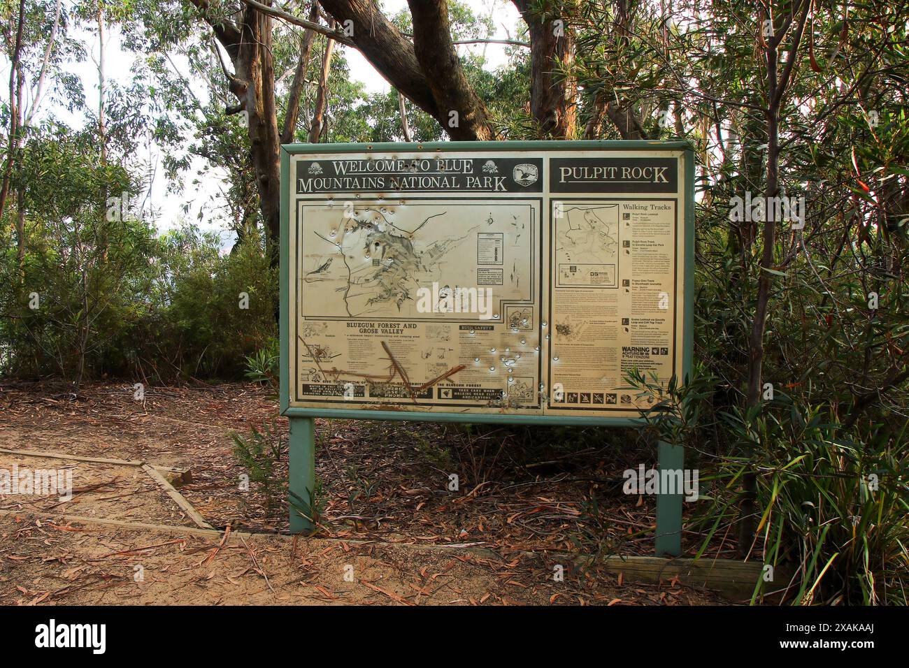 Map of the trail to the Pulpit Rock Lookout and to the Bluegum Forest ...