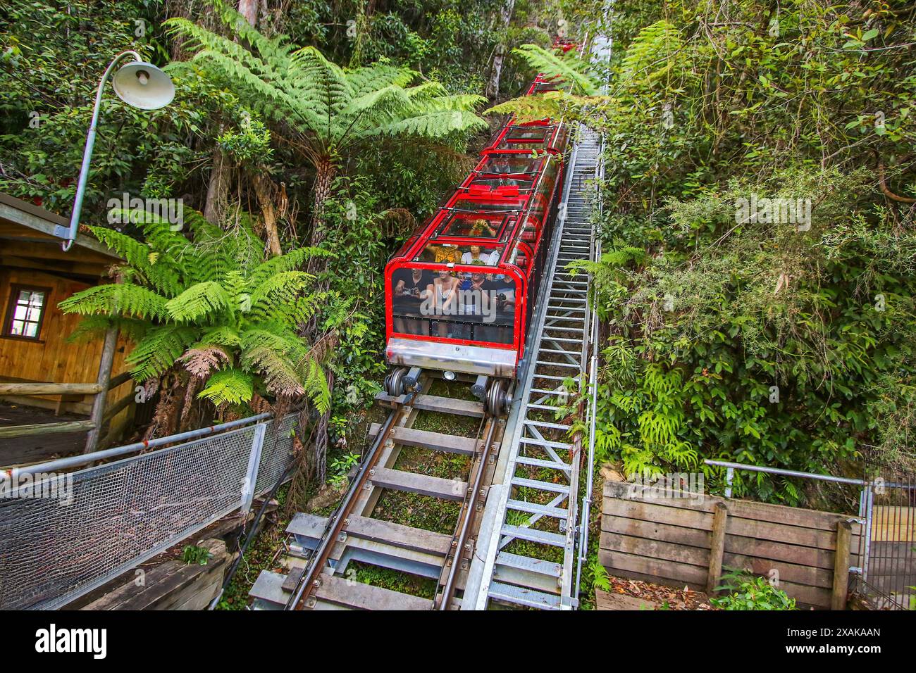 Katoomba, Australia - March 2, 2023 : Tourists riding a train down the ...