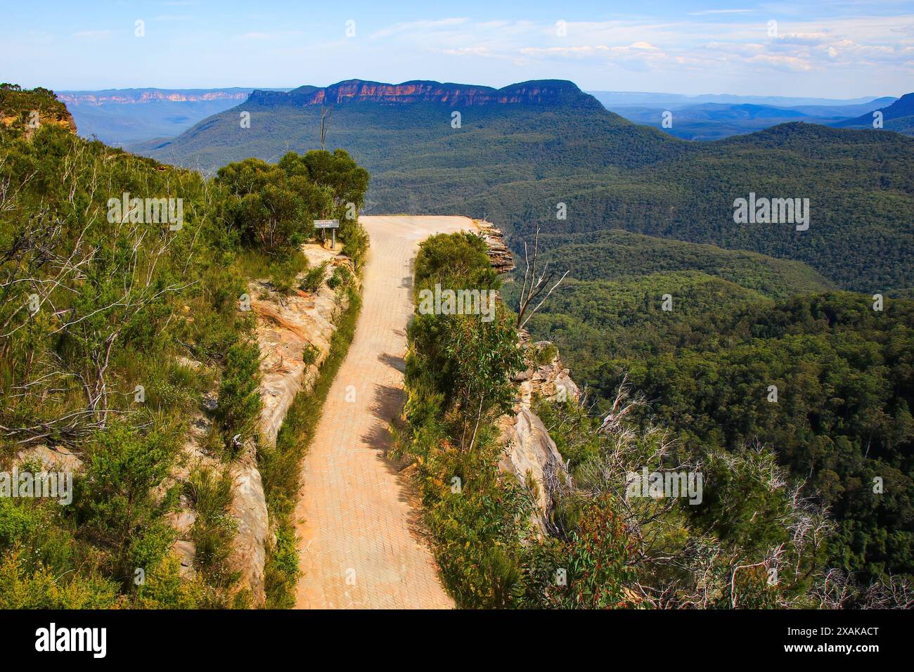Dirt path of the Prince Henry Cliff walk on the edge of a cliff in ...