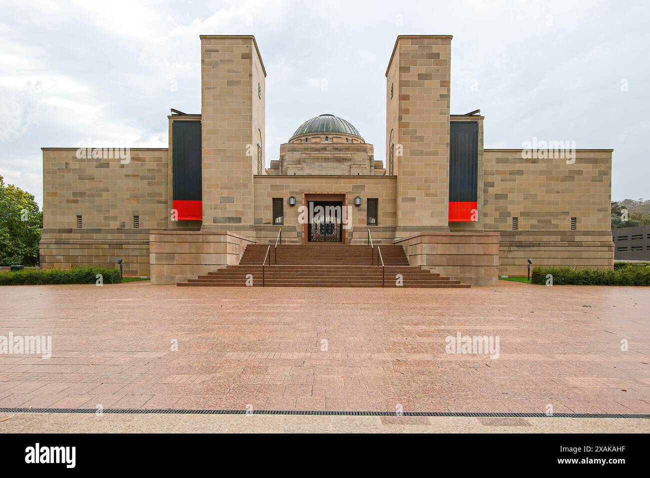 Facade of the Australian War Memorial museum in Campbell near Canberra ...