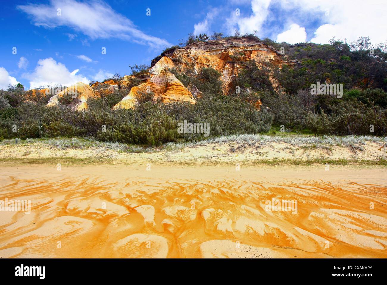 The Pinnacles are coloured sands cliffs located along the 75 mile beach ...
