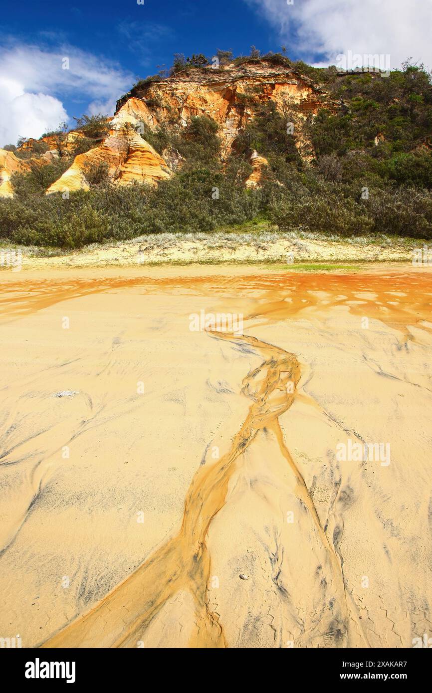 The Pinnacles are coloured sands cliffs located along the 75 mile beach ...