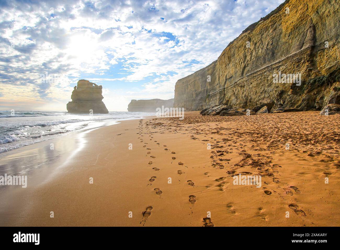 Offshore limestone stack on Gibson Beach at the Twelve Apostles Marine ...