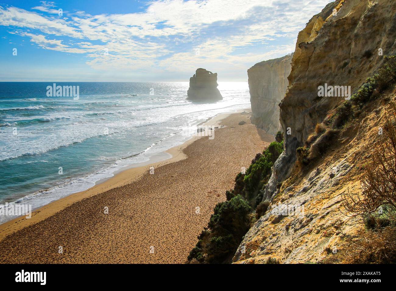 Offshore limestone stack on Gibson Beach at the Twelve Apostles Marine ...