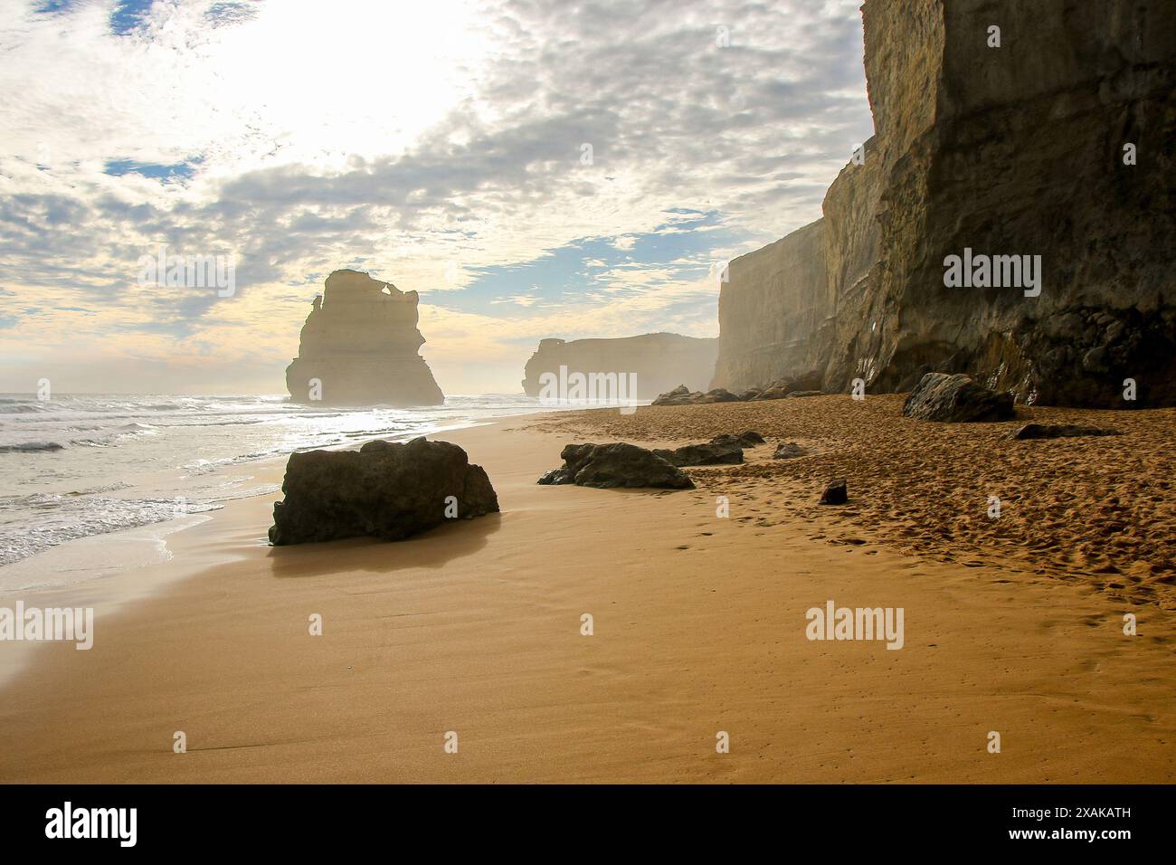 Offshore limestone stack on Gibson Beach at the Twelve Apostles Marine ...