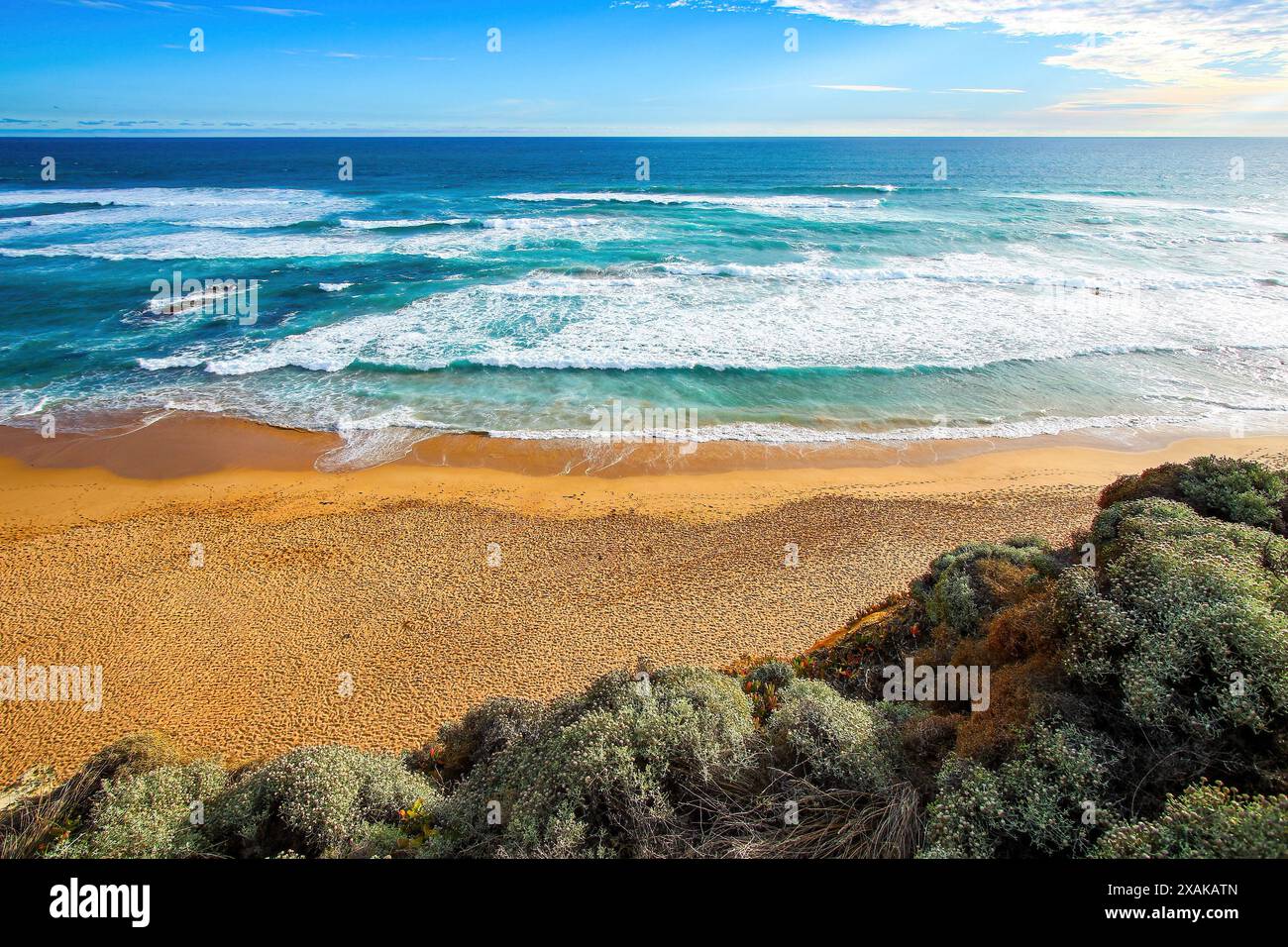 High angle view of the Gibson Beach from the top of the cliff of the ...