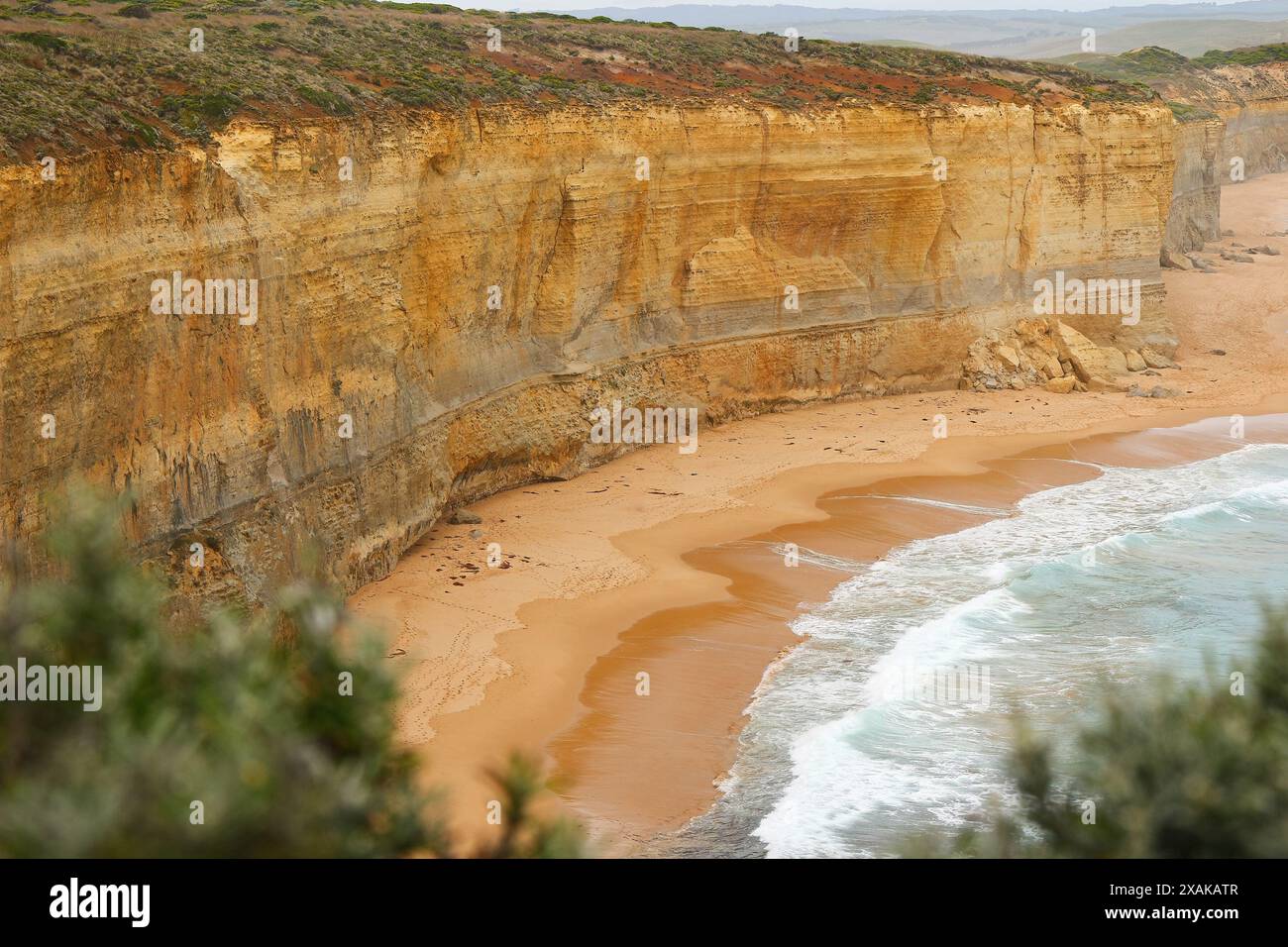 Cliffs towering above Gibson Beach at the Twelve Apostles Marine ...