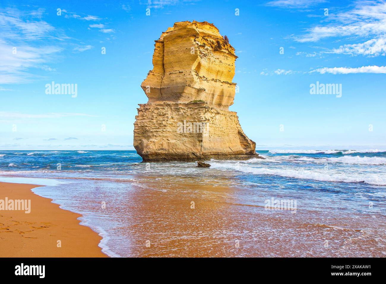 Offshore limestone stack on Gibson Beach at the Twelve Apostles Marine ...