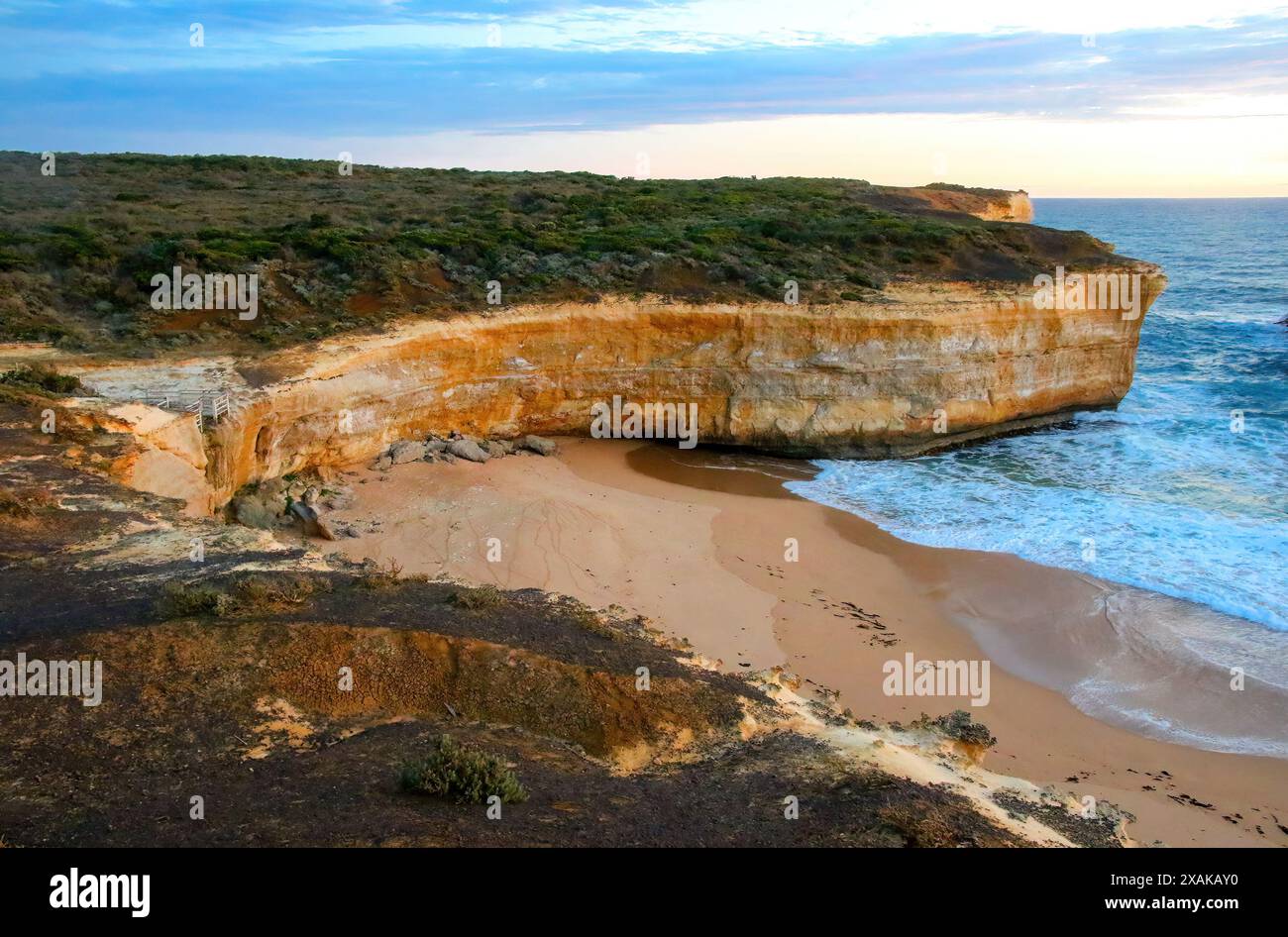 London Bridge offshore natural arch in the Port Campbell National Park ...