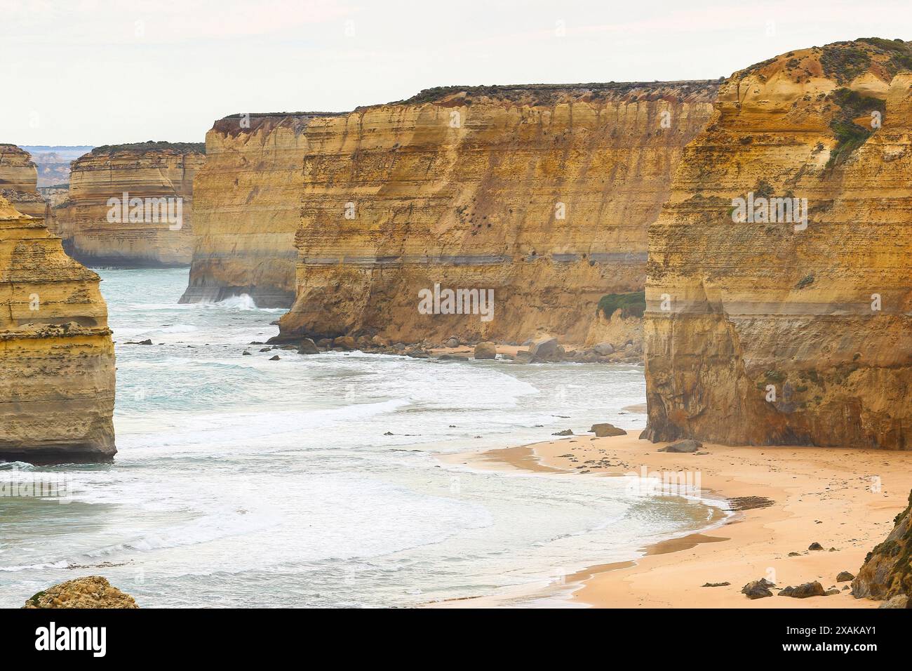 Cliffs at the Twelve Apostles, a collection of limestone stacks in the ...