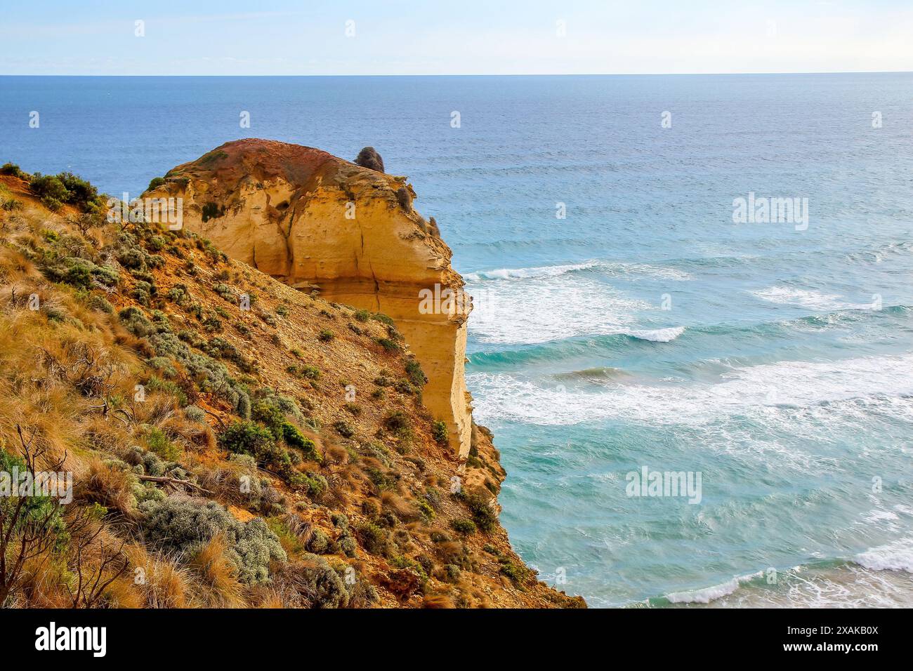 The Twelve Apostles, a collection of limestone stacks in the Tasman Sea ...