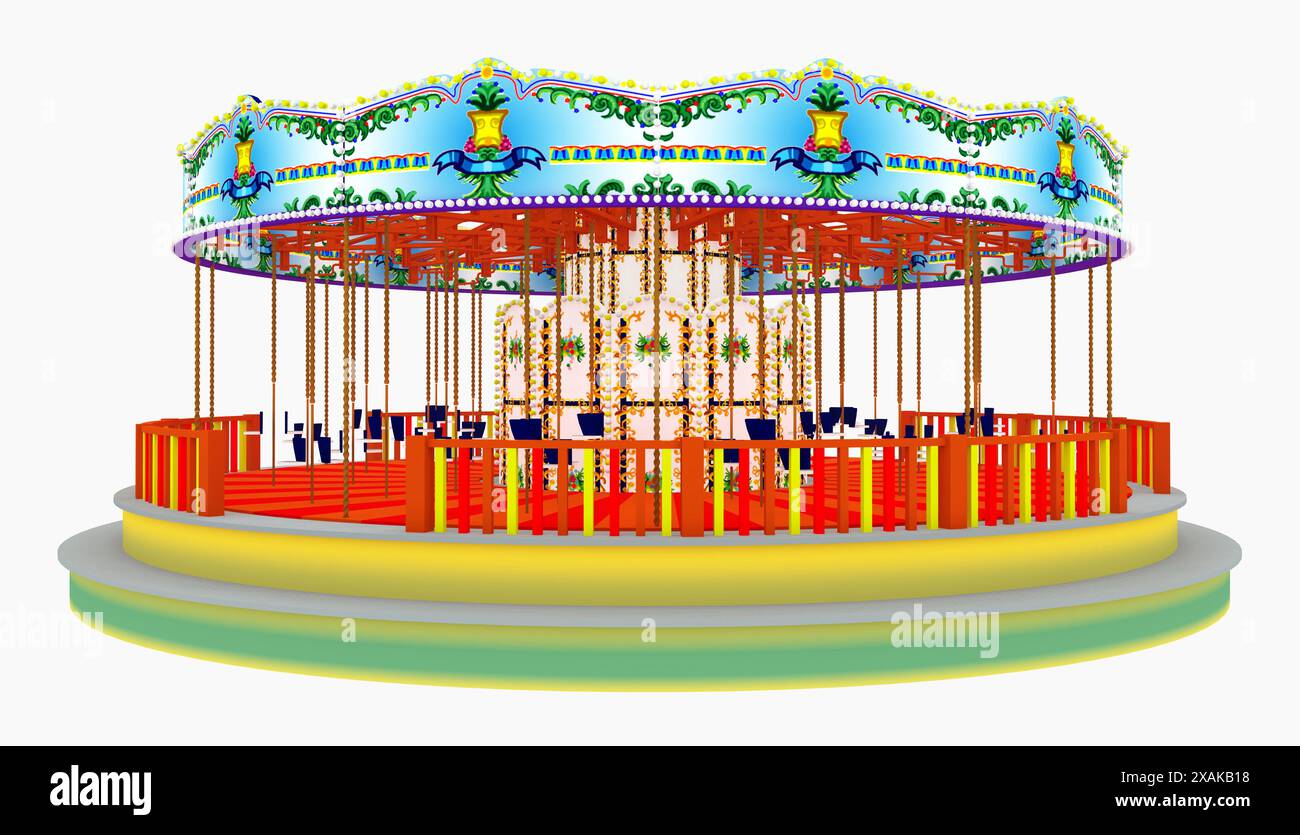 Carousel isolated on white background Stock Photo - Alamy
