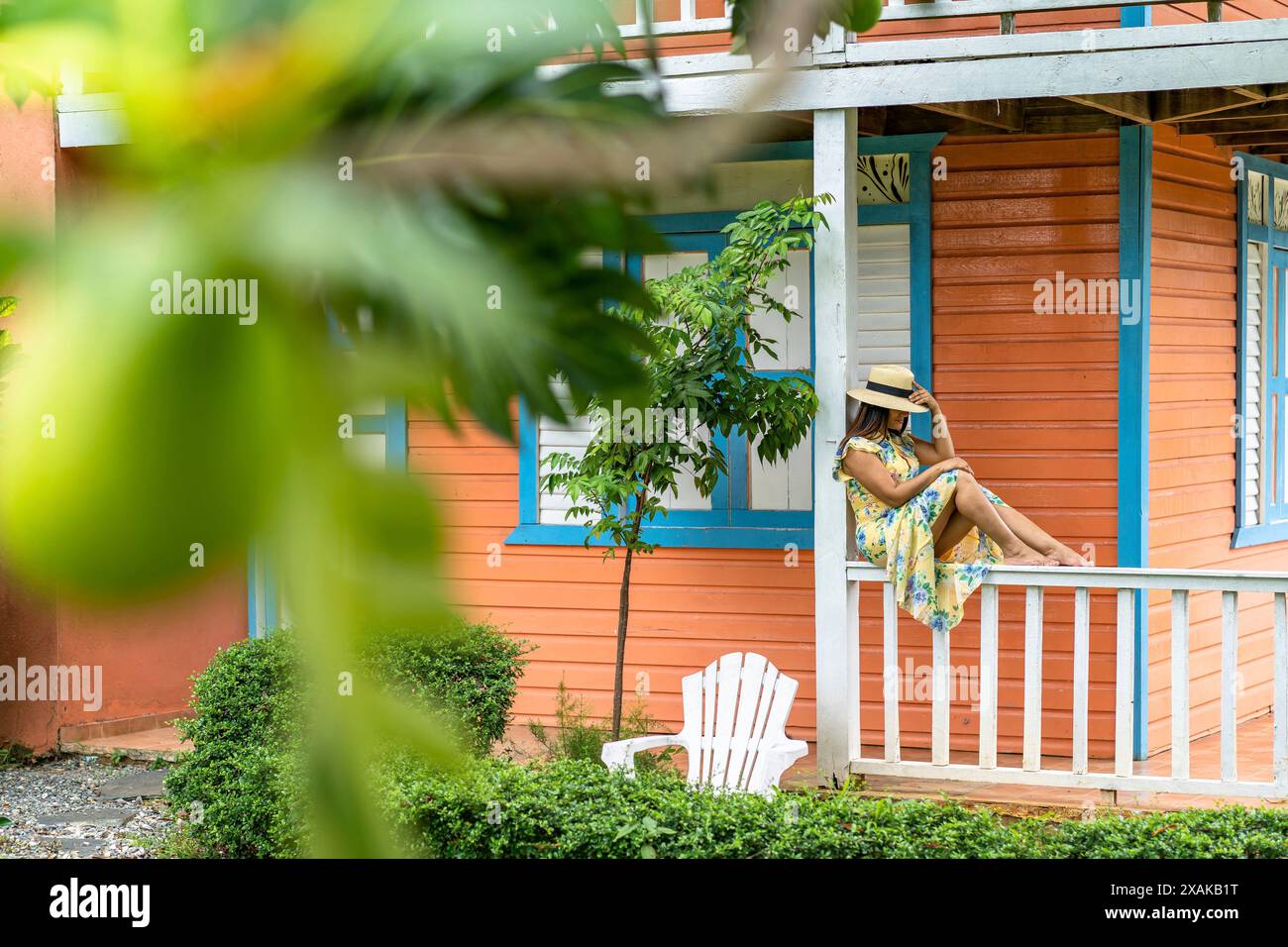 Latina woman relaxing on hi-res stock photography and images - Alamy