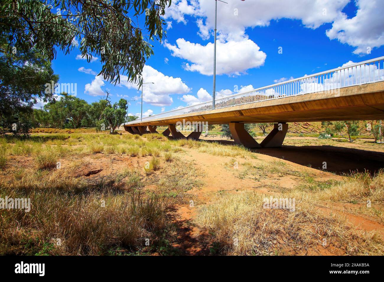 Stott Terrace Bridge deck spanning the dried up riverbed of the ...