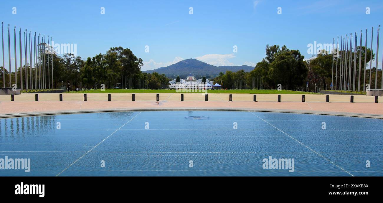 View of Mount Ainslie from the Parliament House of Australia on Capital ...