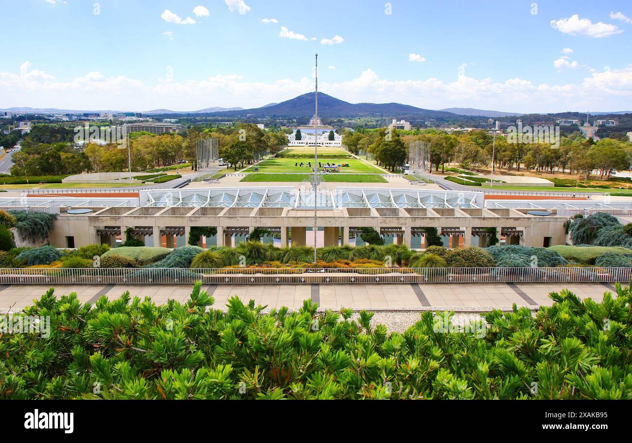 View of Mount Ainslie from the Parliament House of Australia on Capital ...