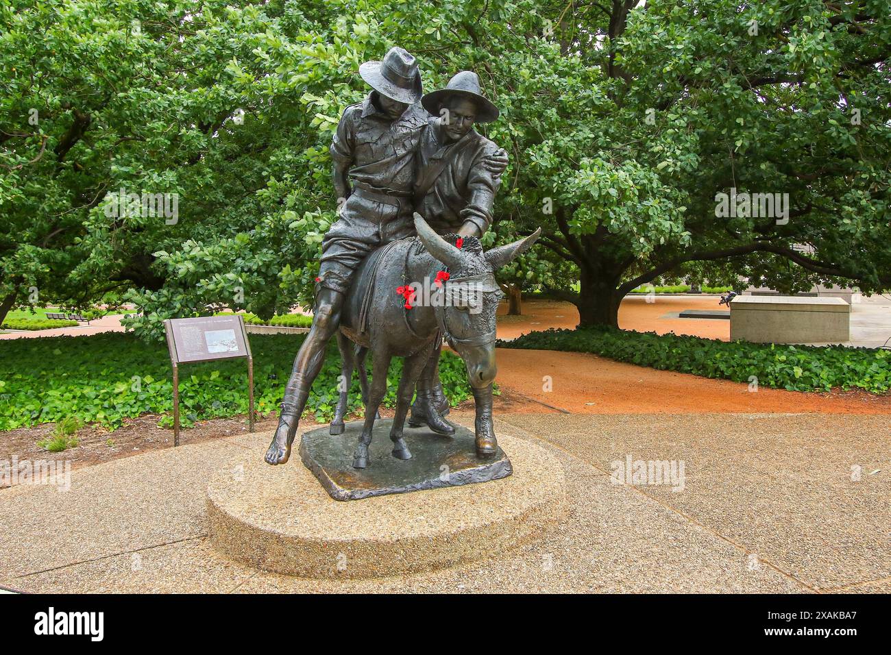 Simpson and his Donkey statue in the sculpture garden of the Australian ...