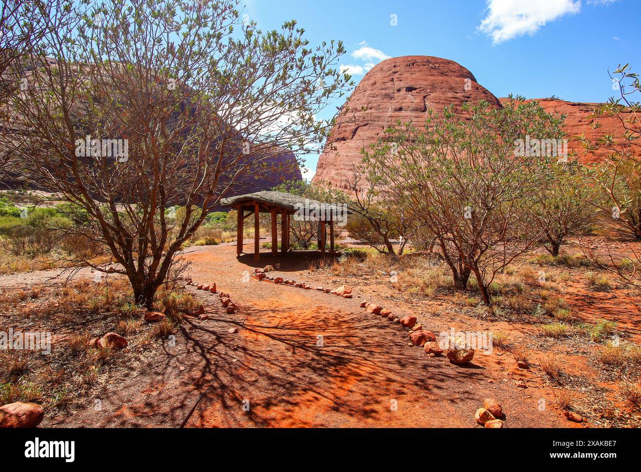 Walpa Gorge trail in Kata Tjuta aka the Olgas, large domed rock ...