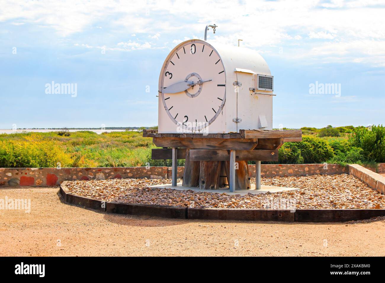 Mechanical tide clock at the start of Port Germein jetty in South ...