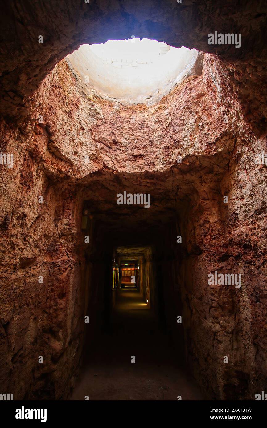 Ventilation shaft in the underground Desert Cave Hotel in Coober Pedy ...