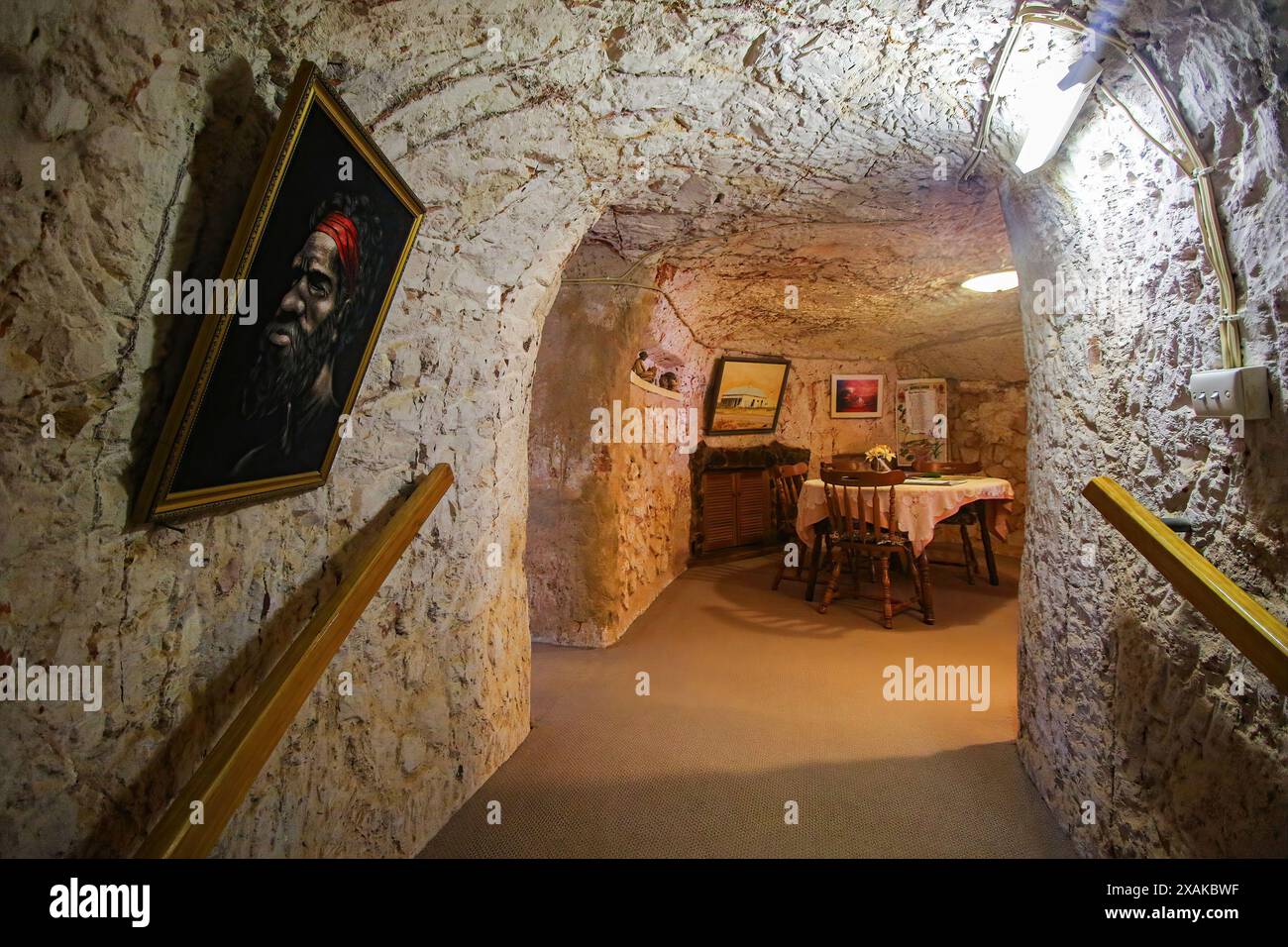 Dining room of Faye's Underground House, a popular tourist attraction ...