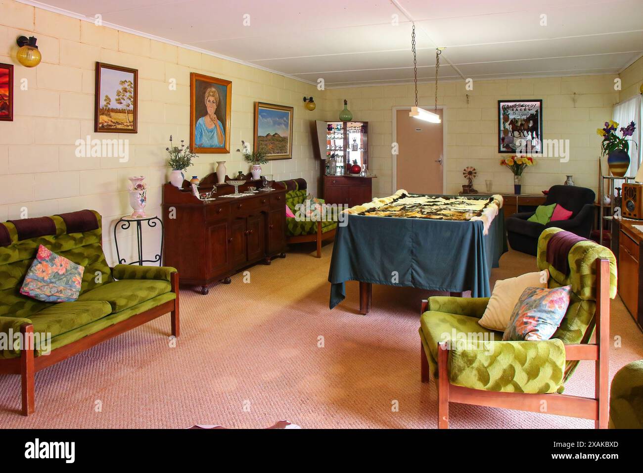 Living room of Faye's Underground House, a popular tourist attraction ...