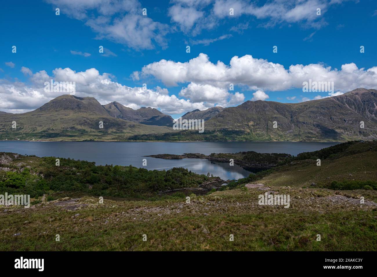 View across Upper Loch Torridon from viewpoint on A896 on North Coast ...
