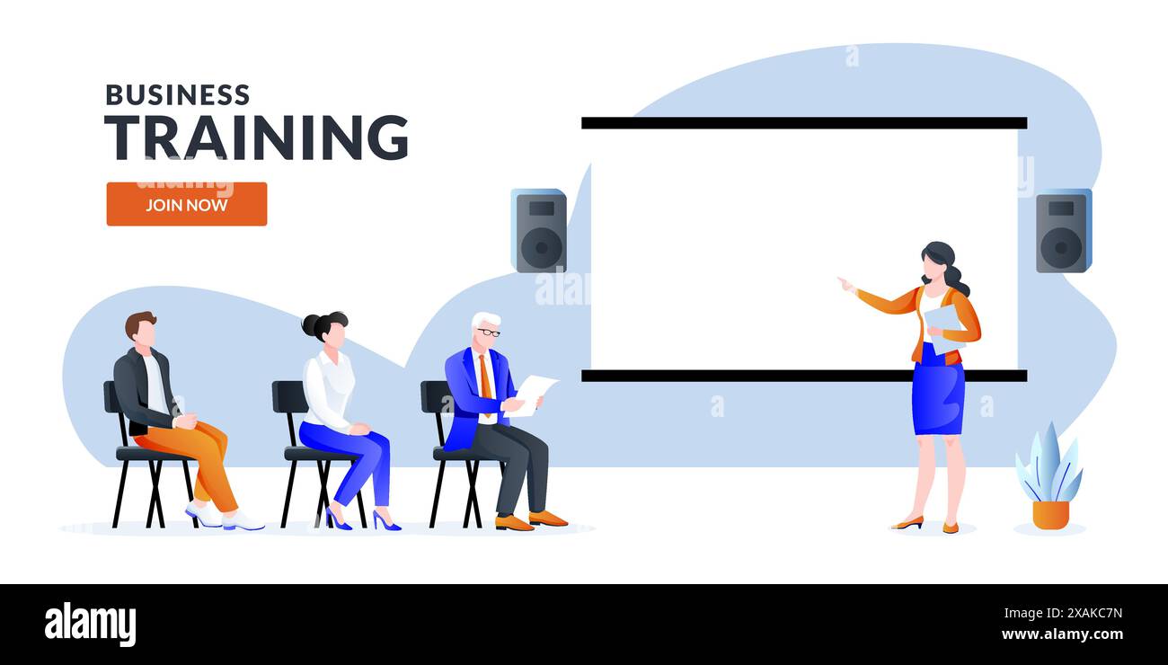 Female speaker coach speaks to audience. People, men, women, at the seminar, presentation or ...