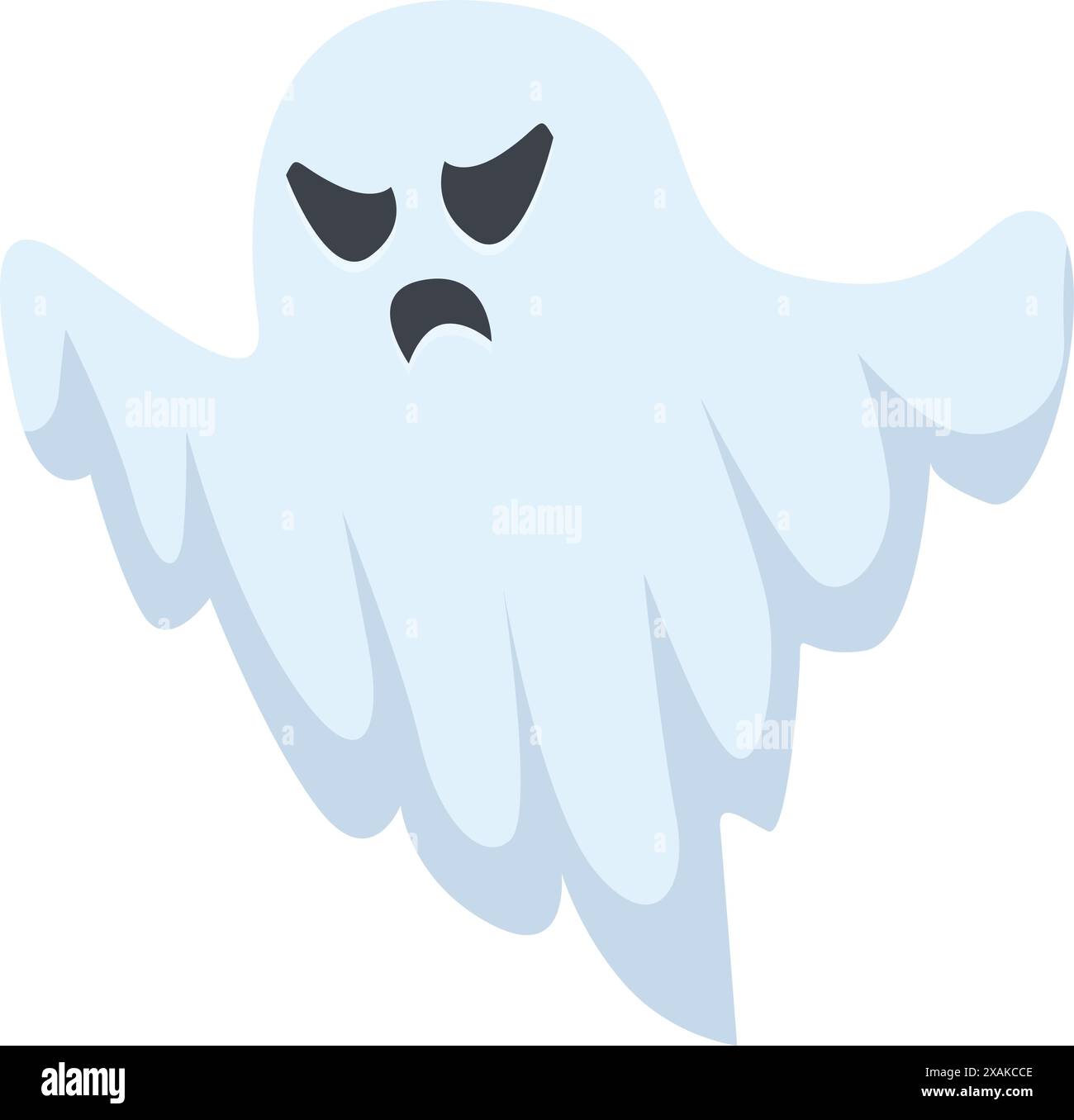 Illustration of a cartoon ghost with an angry expression Stock Vector ...