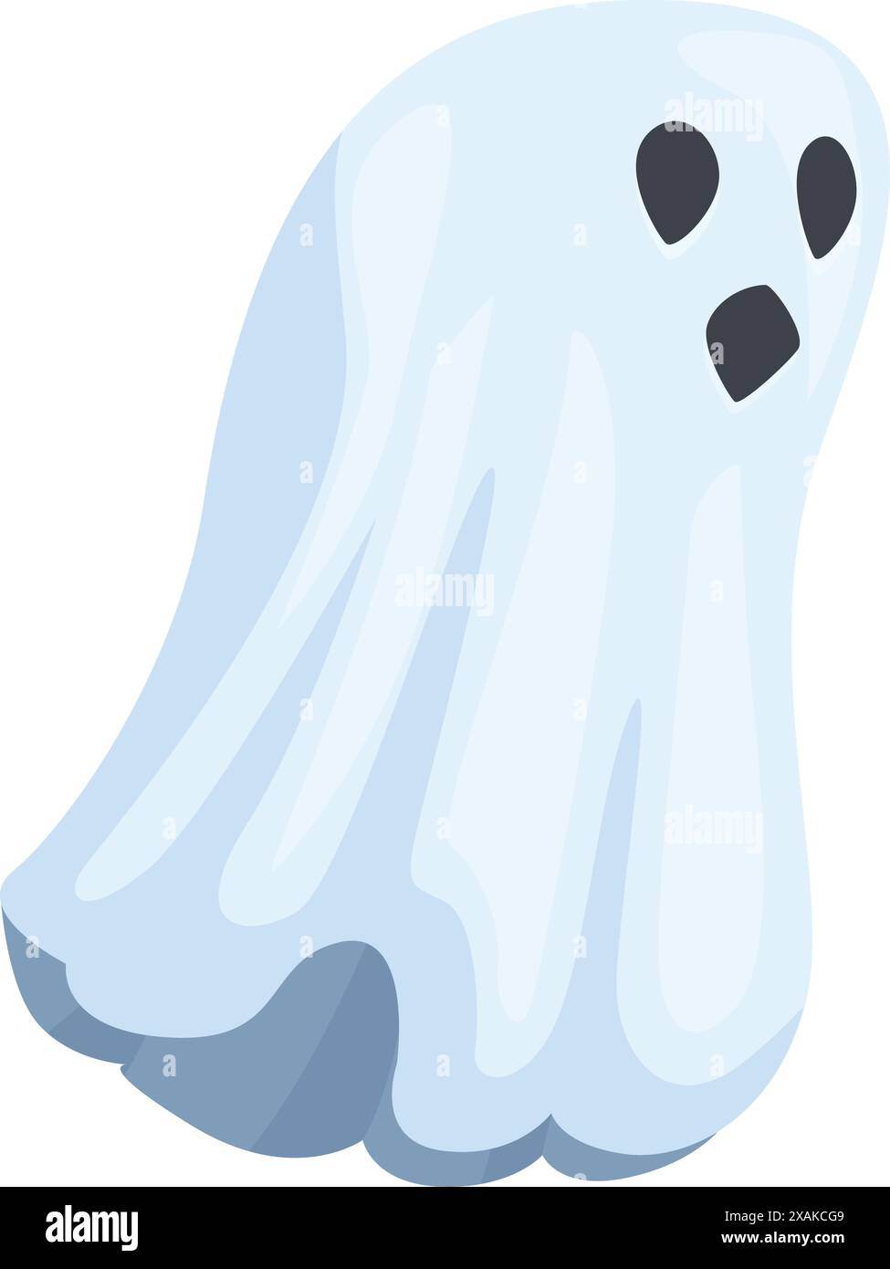 Friendly ghost floating with a surprised expression on its face for ...
