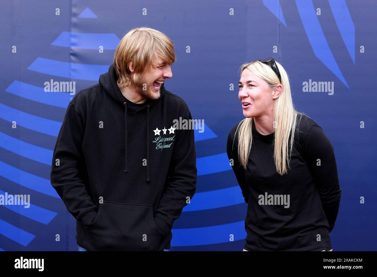 Paddy Pimblett (left) and Molly McCann during a workout day ahead of ...