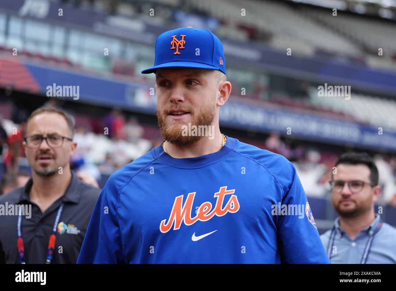 New York Mets' Harrison Bader during a workout day ahead of the MLB ...