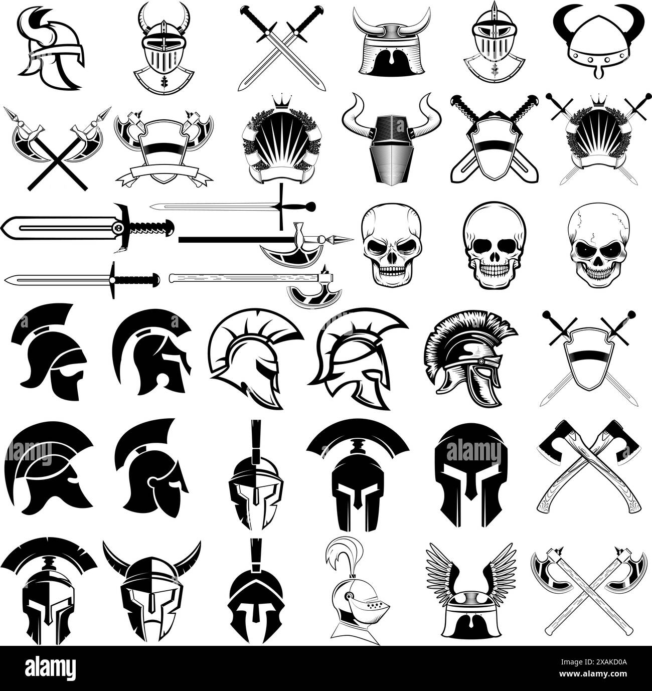 Helmets helmet medieval armor Black and White Stock Photos & Images - Alamy