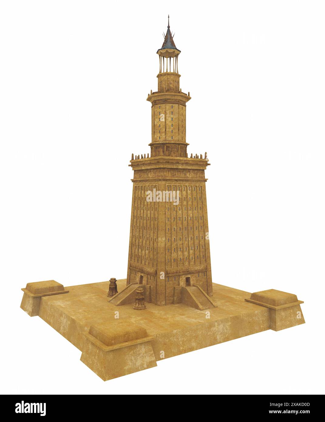 Lighthouse of Alexandria isolated on white background Stock Photo - Alamy