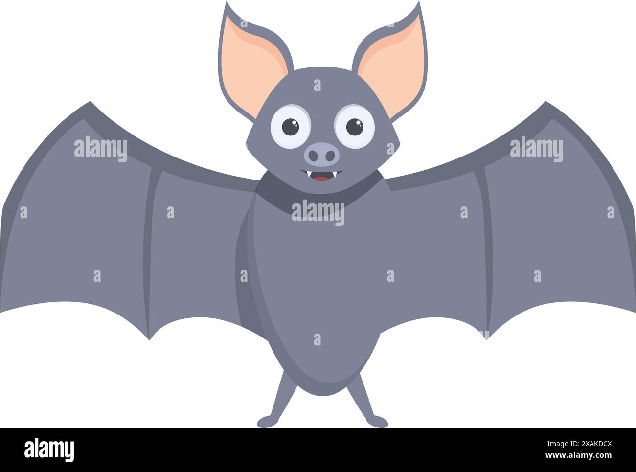 Cute cartoon bat standing and spreading its wings Stock Vector Image ...