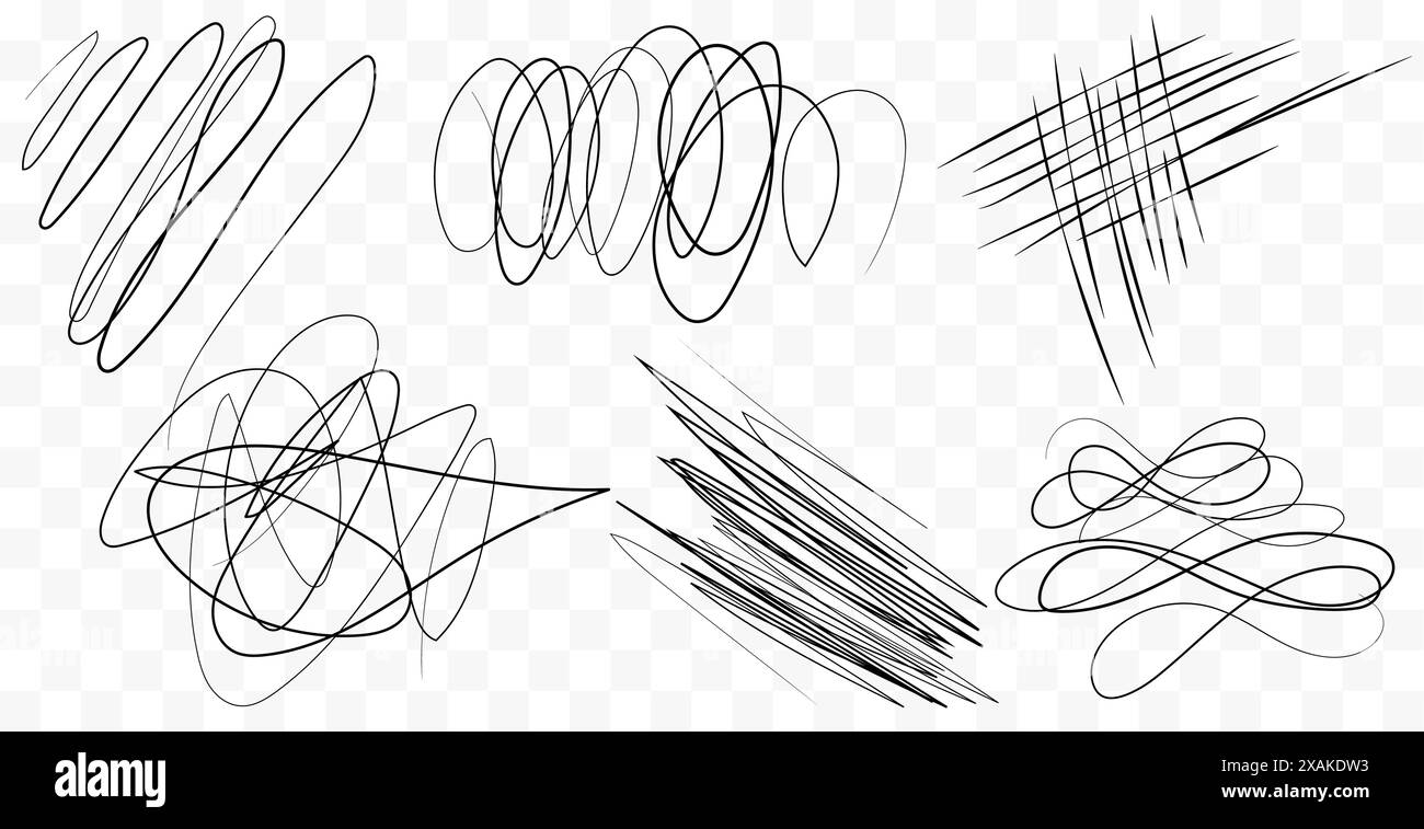Marker drawn scribble vector set. Childish drawing. Hand draws ...