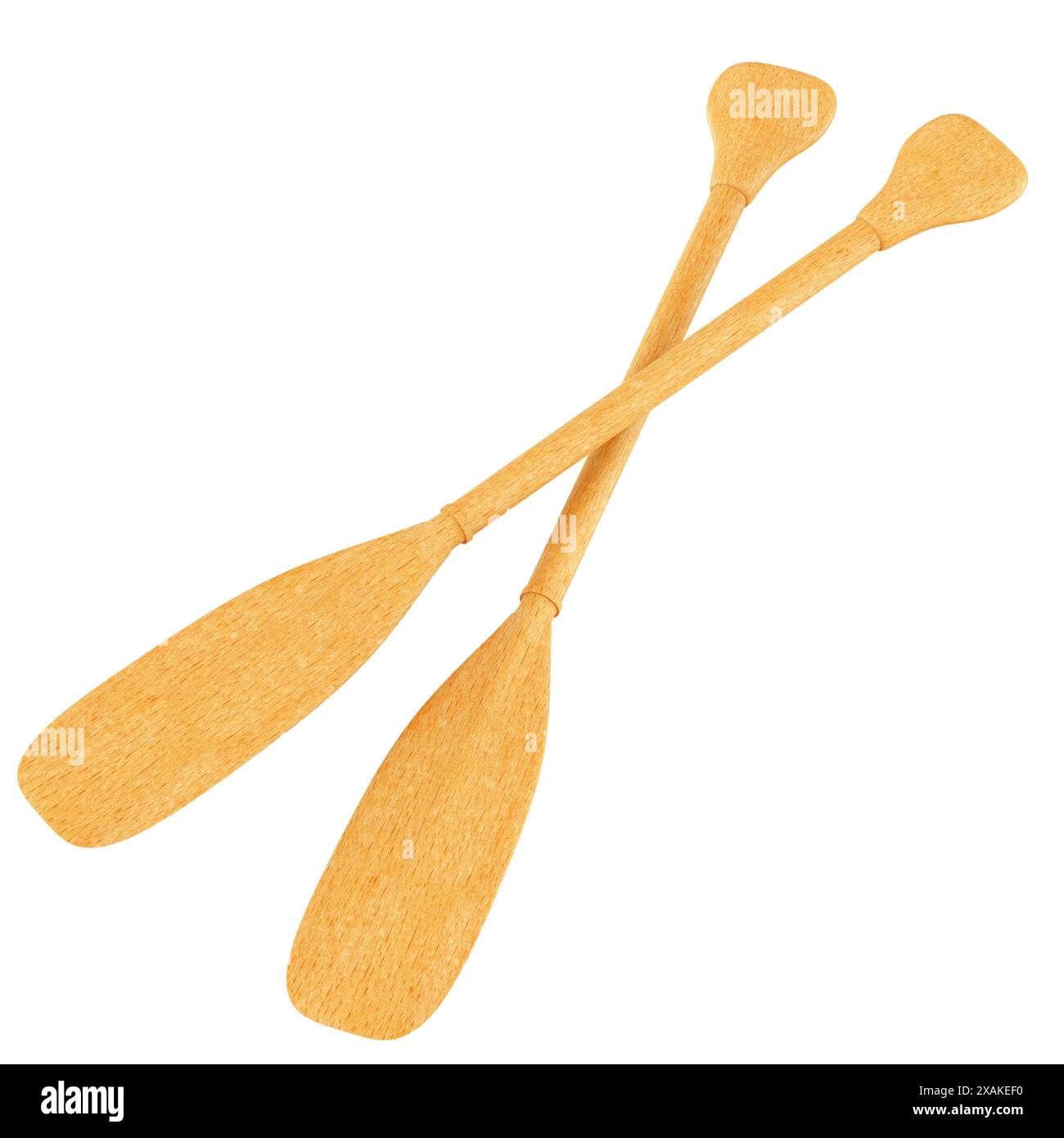 Two wooden paddles isolated on white background. 3d rendering Stock ...