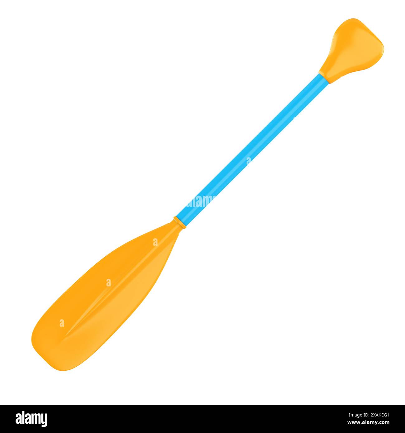 Yellow and blue paddle isolated on white background. 3d rendering Stock ...