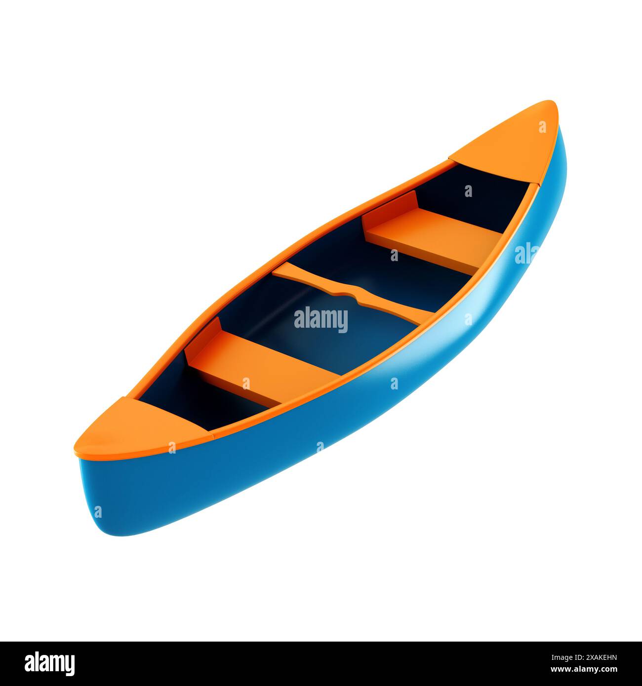 Blue canoe isolated on white background. 3d rendering Stock Photo - Alamy